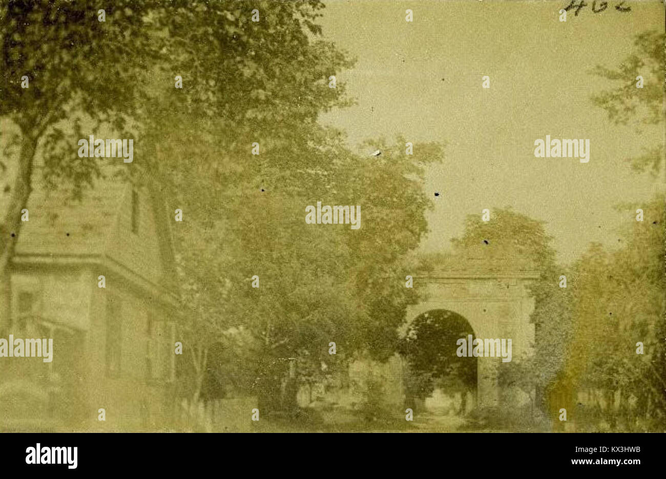 Svislac historic site, showing the 19th-century Mieskaja Brama town ...