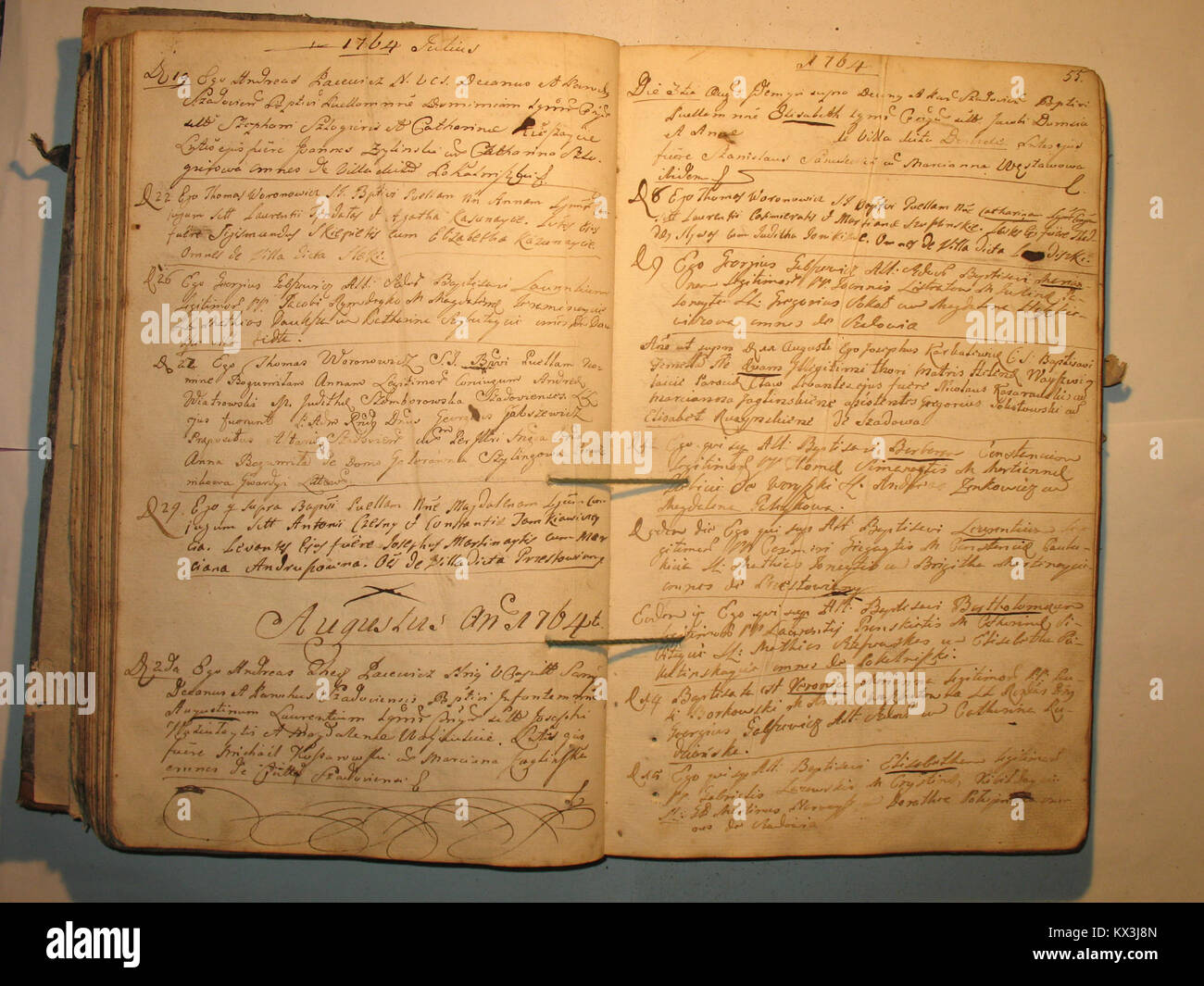 A church register book from Seduvos, documenting baptisms, marriages ...