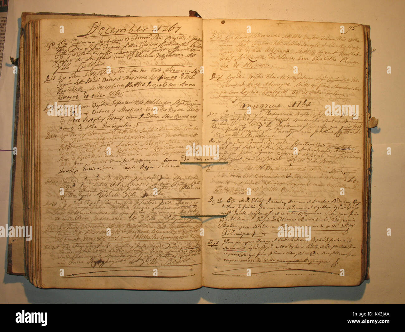 Church registry book from Seduva, Lithuania, documenting baptisms from ...