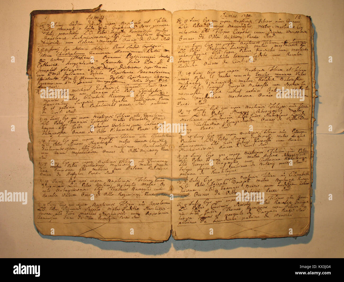 This baptismal register book from 1779-1789 documents Christian ...