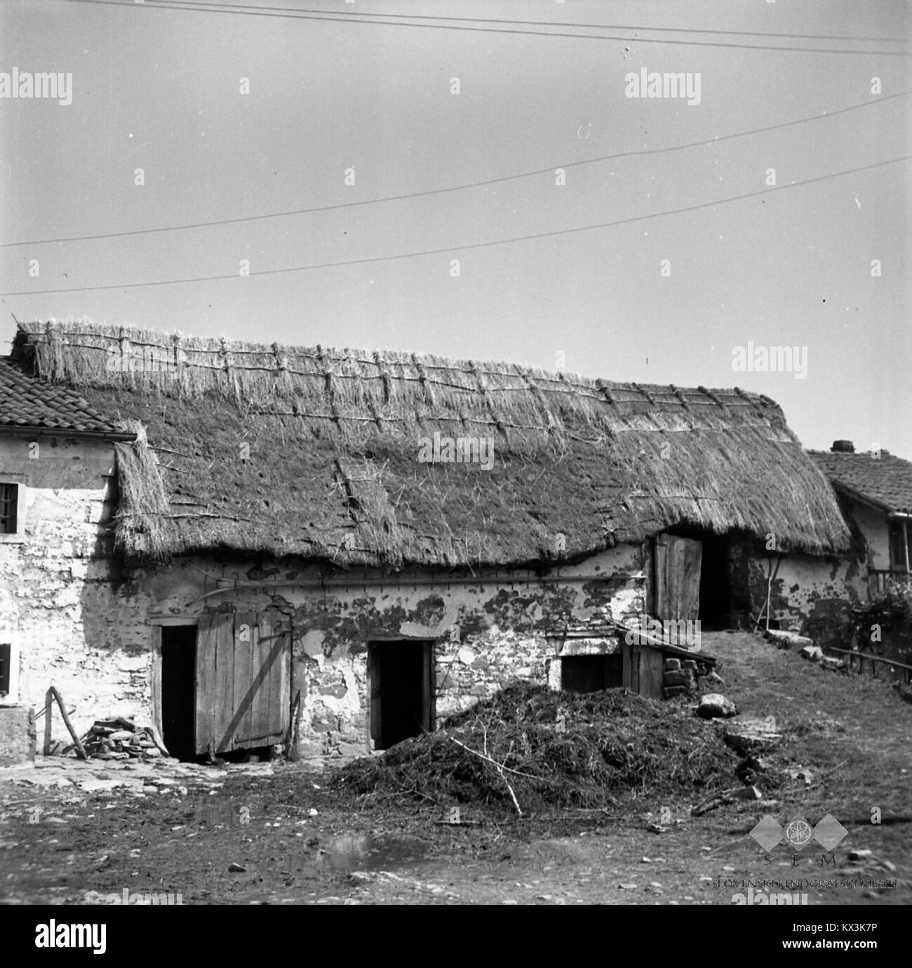 This image shows the barn and stable at Klemenovi in Vatovlje, Slovenia ...