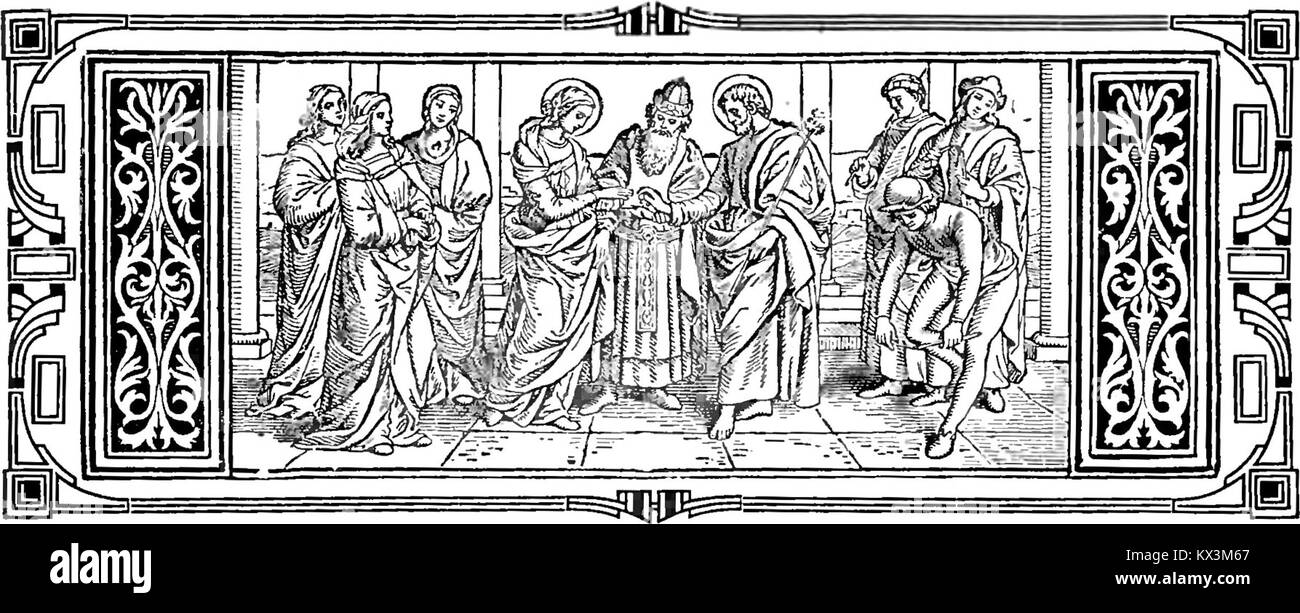 Religious work detailing daily lives of saints with illustrations and ...