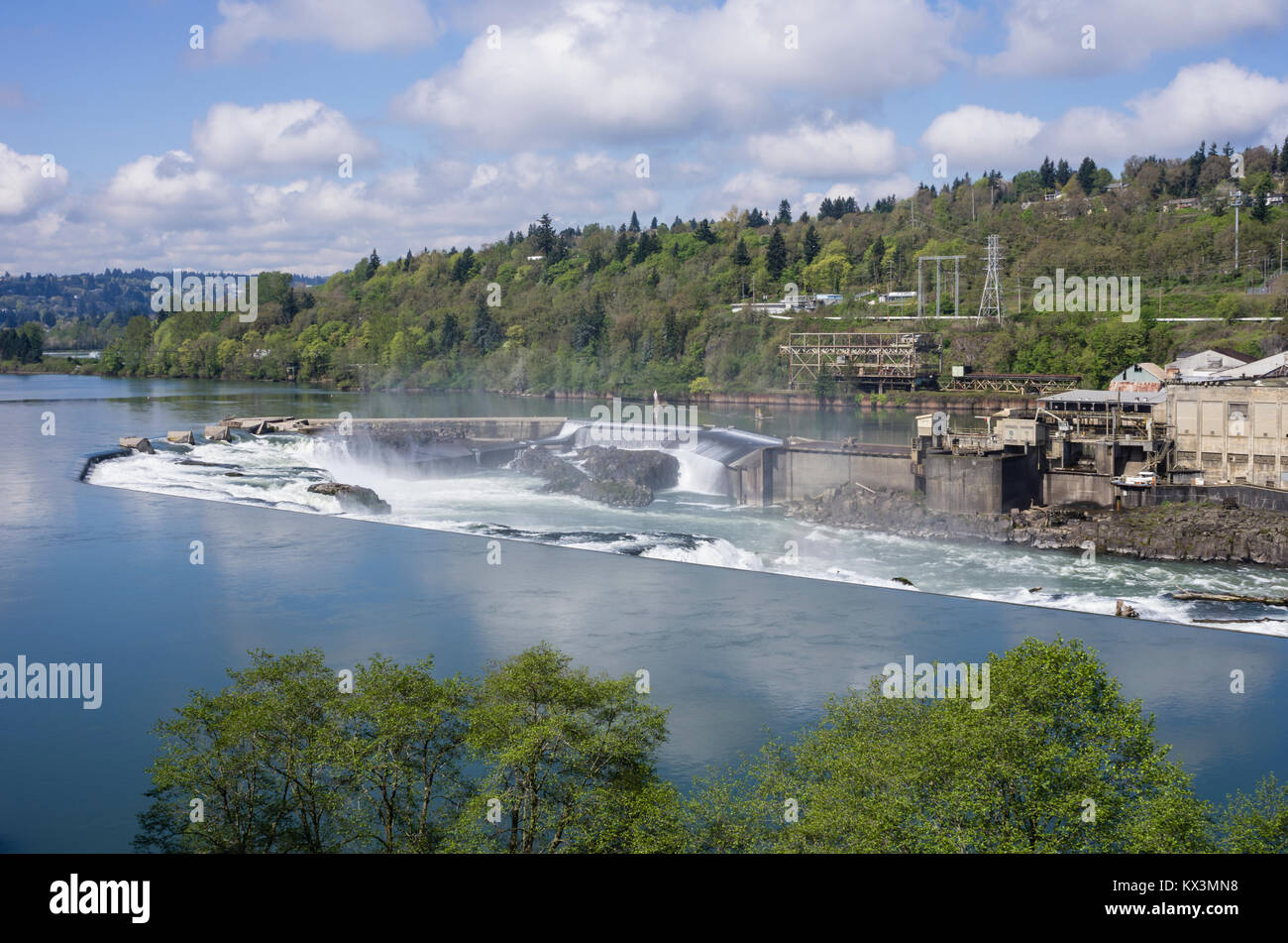 Site of the former Blue Heron Paper Mill at the Willamette Falls ...