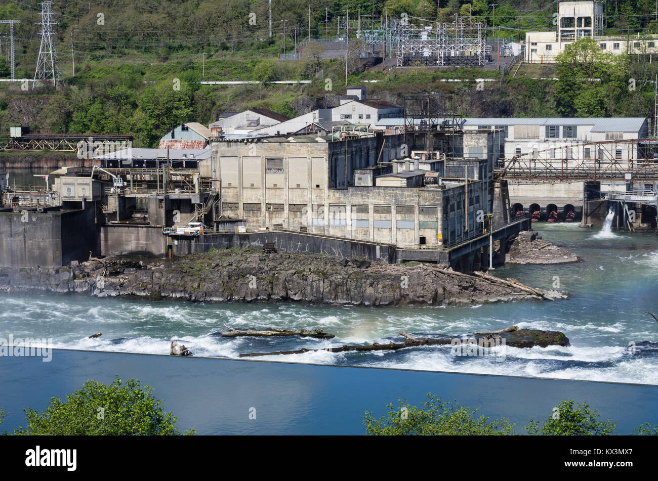 Site of the former Blue Heron Paper Mill at the Willamette Falls ...