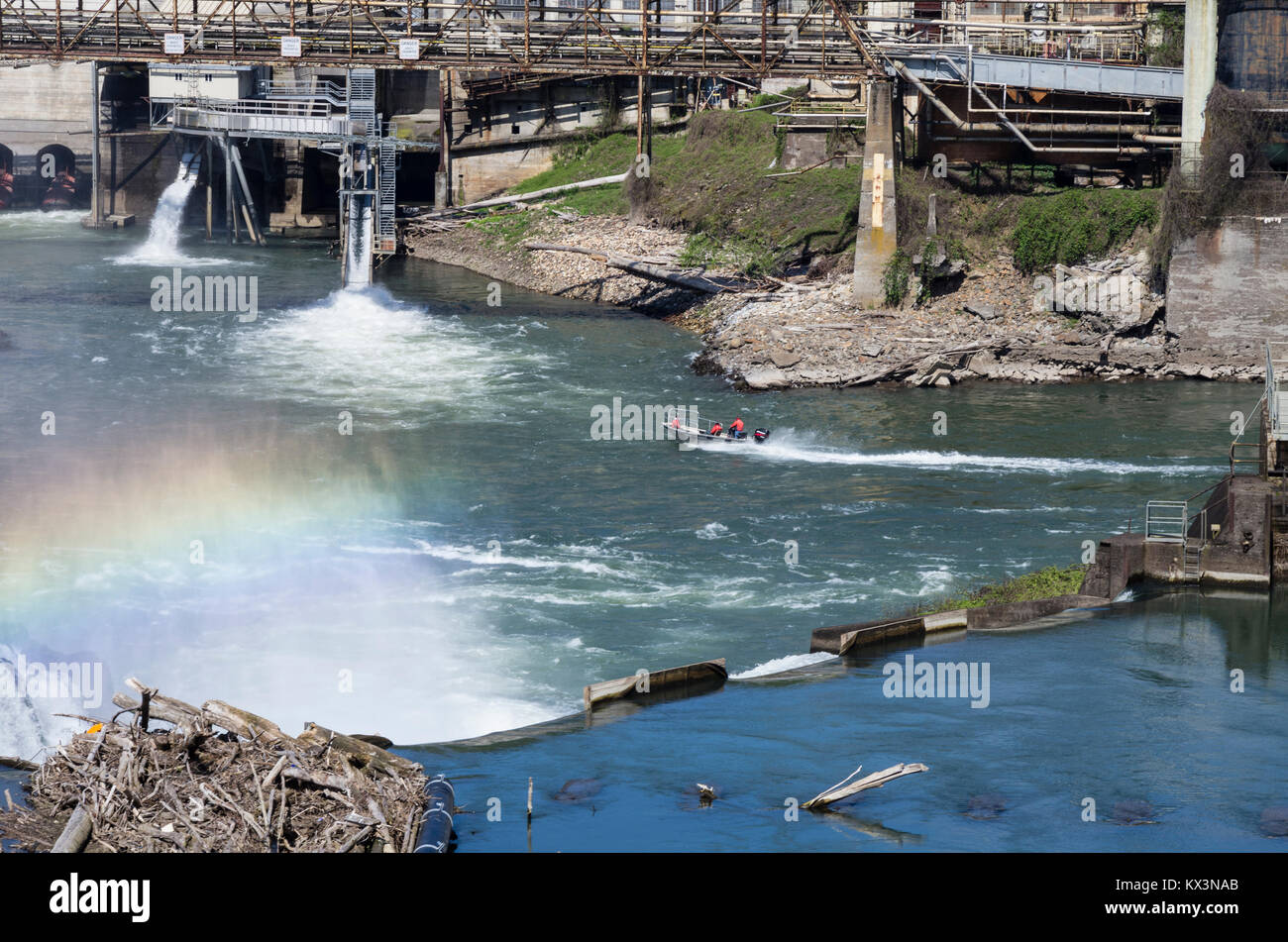 Site of the former Blue Heron Paper Mill at the Willamette Falls ...