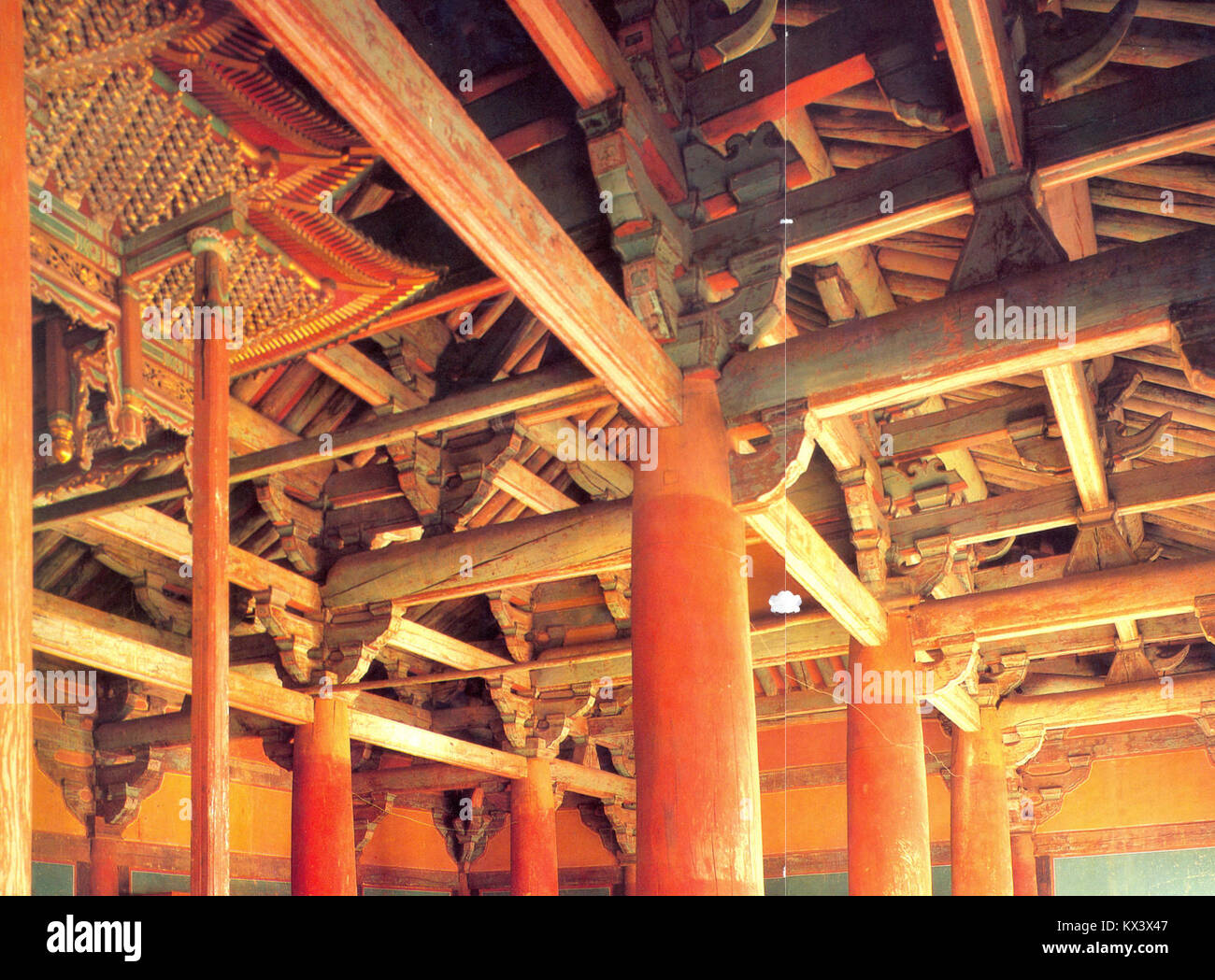 The ceiling of the Muryangsujeon Hall at Buseoksa Temple in Yeongju ...