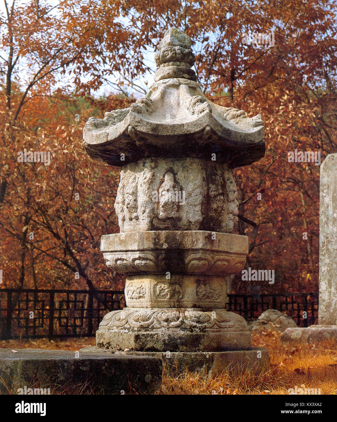 This image shows the Bogak Guksa Pagoda at Cheongnyongsa Temple site in ...