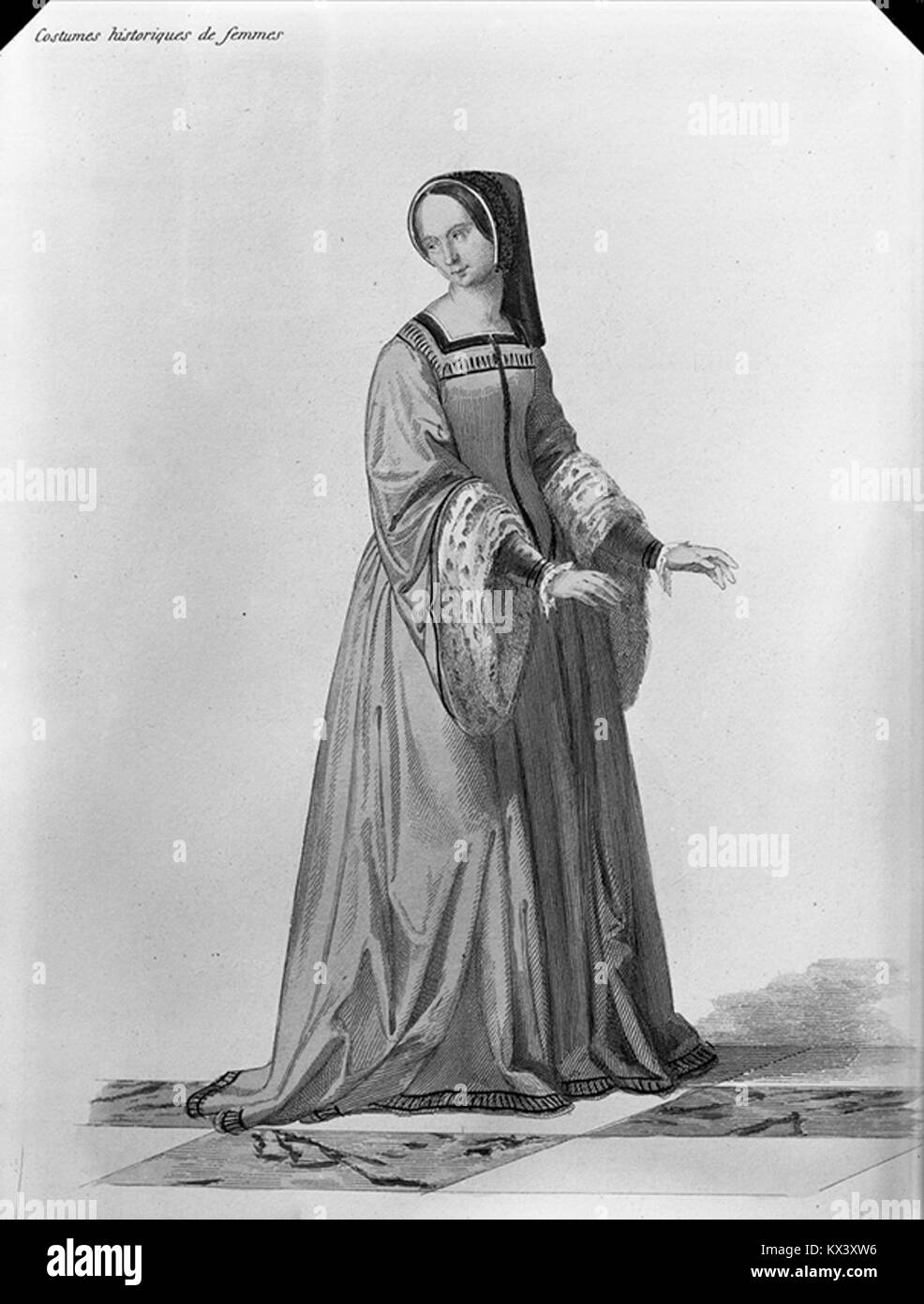 A 1400s depiction of a high-society European woman illustrates late ...
