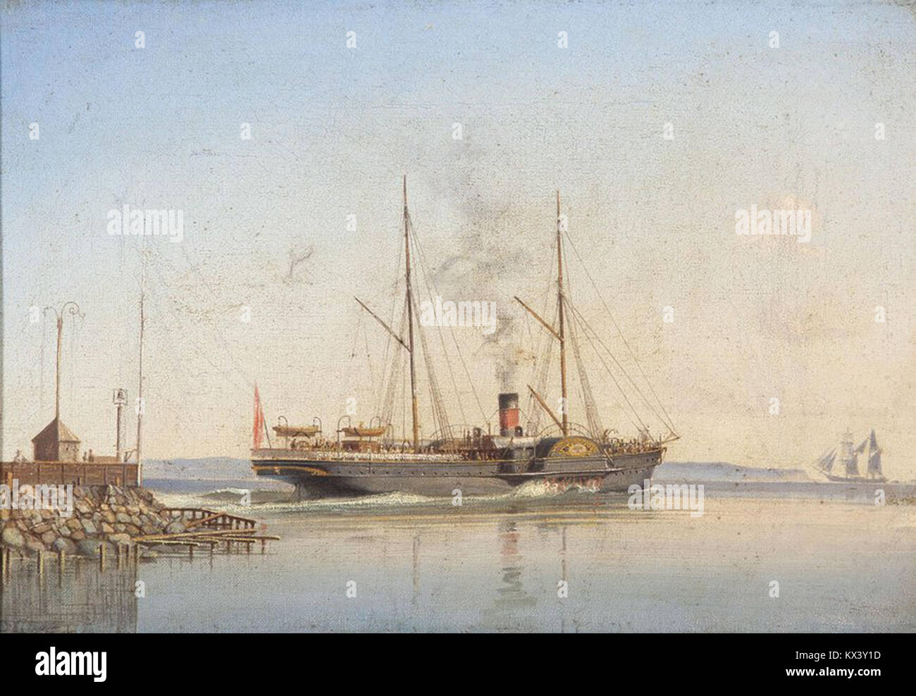 A painting by Christian Blache depicting the steamship 'København ...