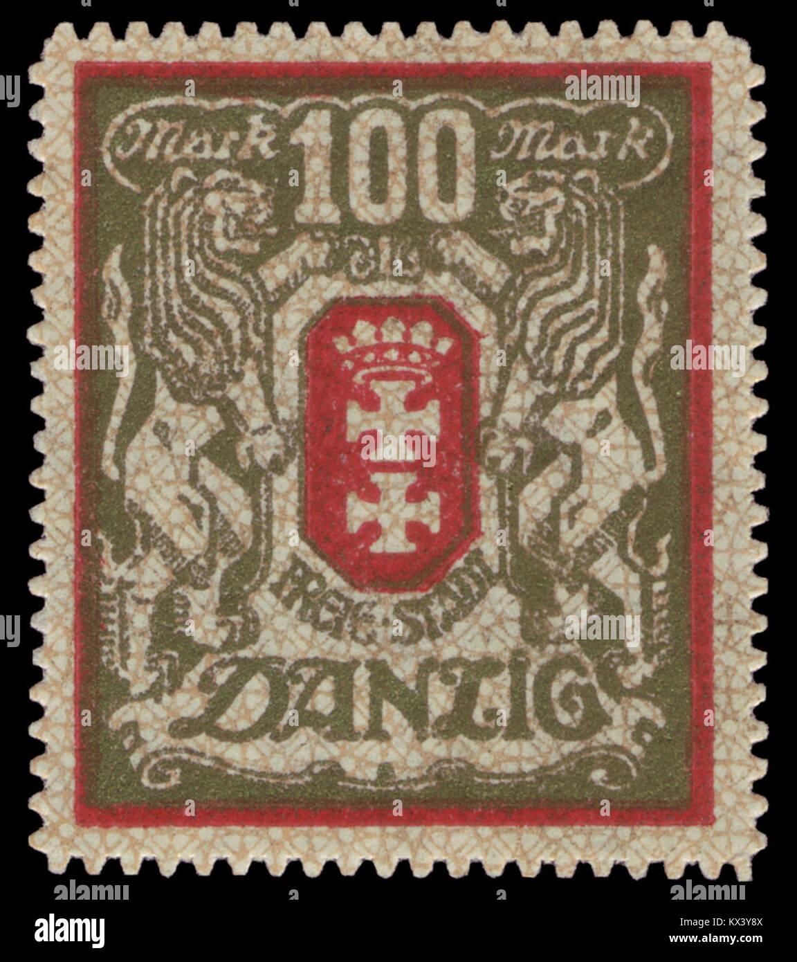 The 1922 coat of arms of Danzig displays the city's official heraldry ...