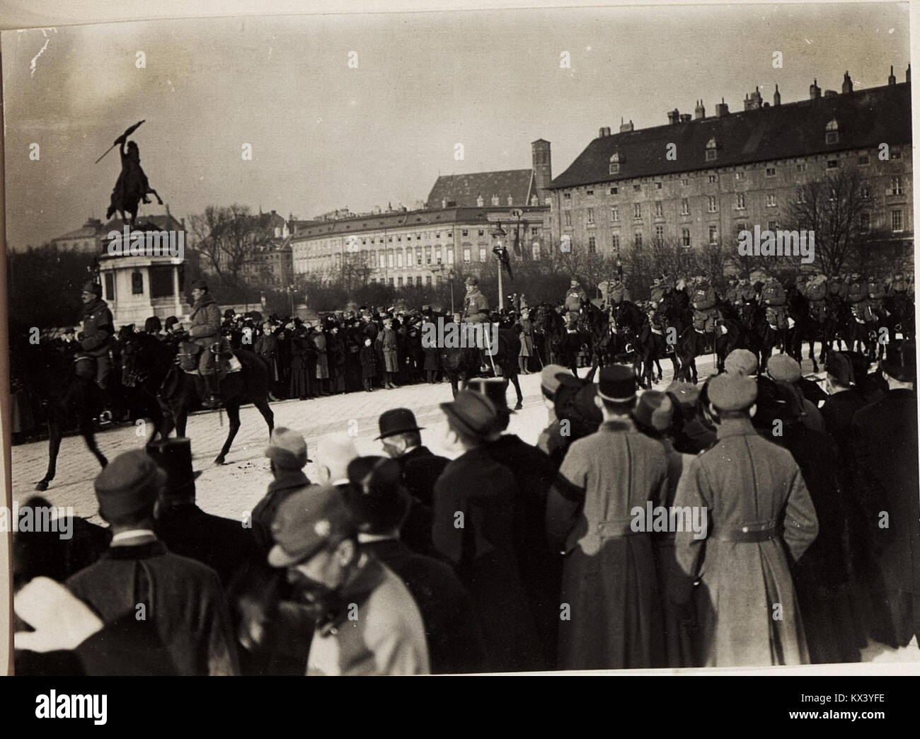 This image depicts the funeral of Kaiser Franz Josef, a significant ...