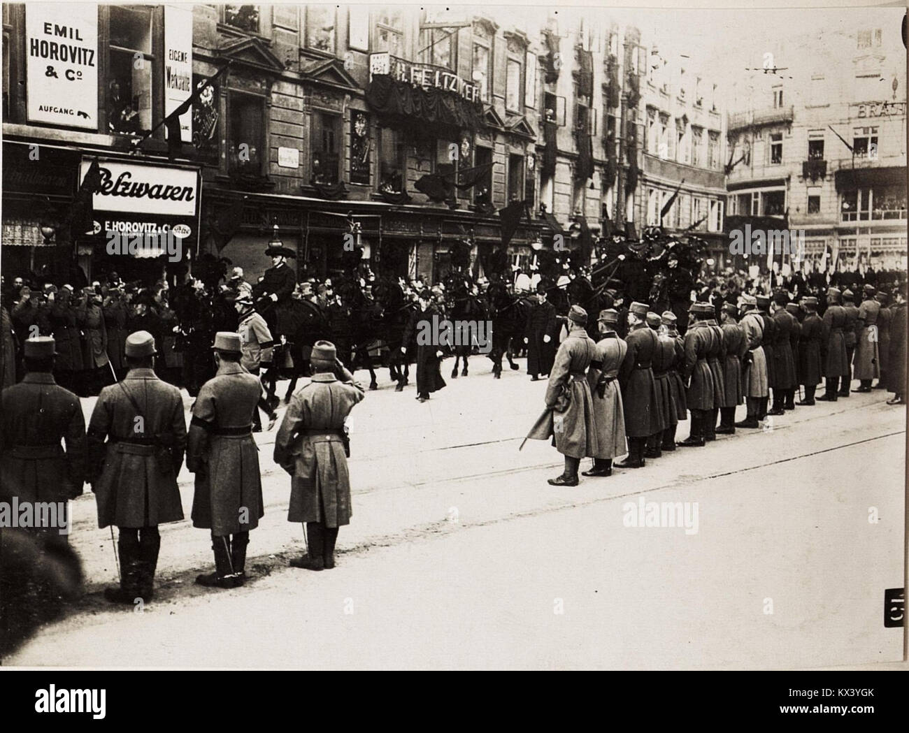 This photograph depicts the funeral of Emperor Franz Josef ...