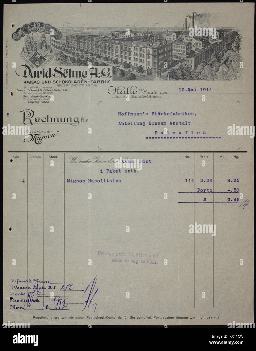 Historical invoice hi-res stock photography and images - Alamy