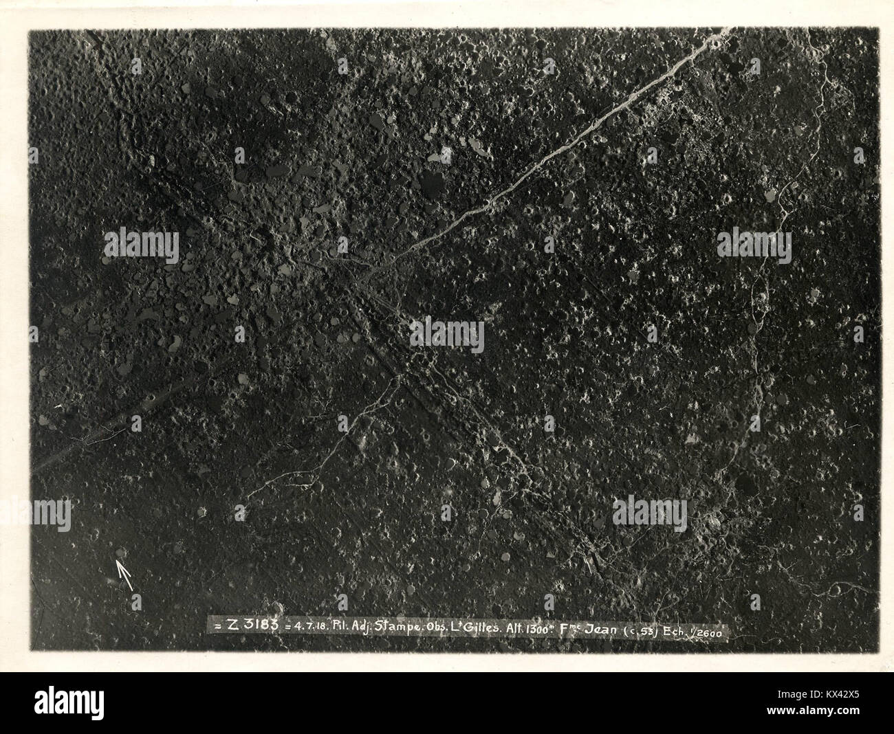 This aerial photograph shows the Jean Farm, capturing agricultural ...
