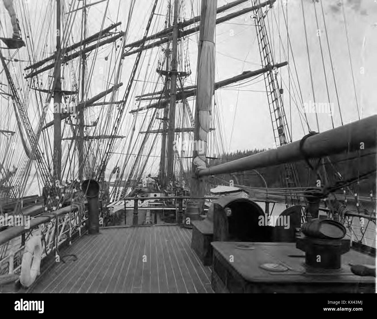 A historic photograph of the sailing ship INVERMARK docked in ...
