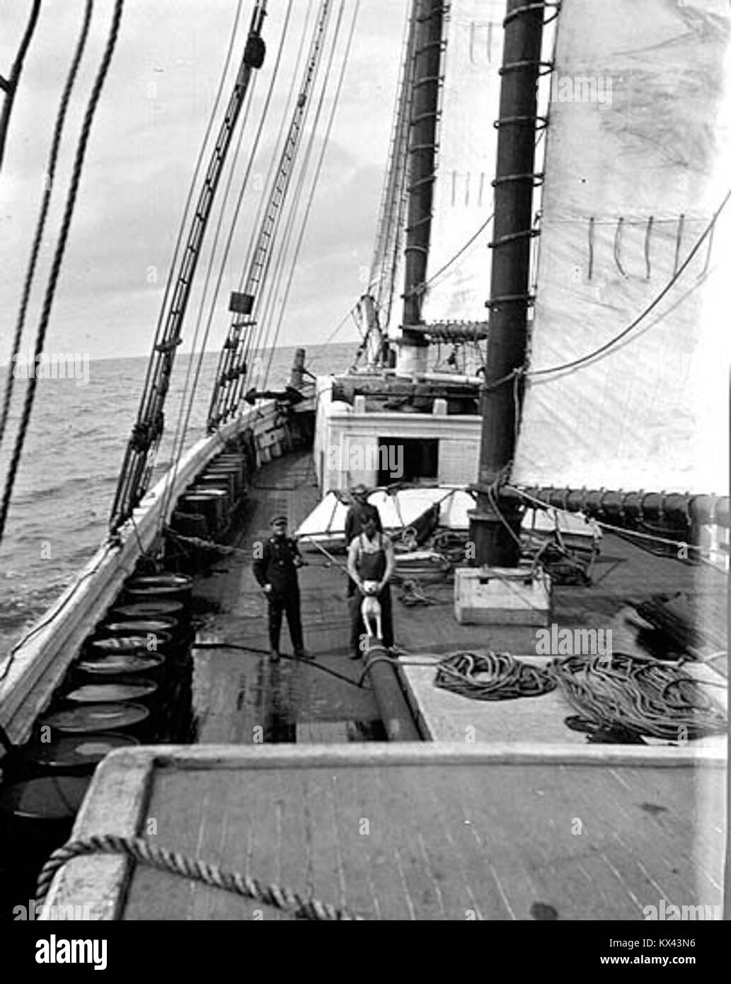 Deck of Union Fish Co's schooner SEQUOIA, Alaska, April 1913 (COBB 234 ...