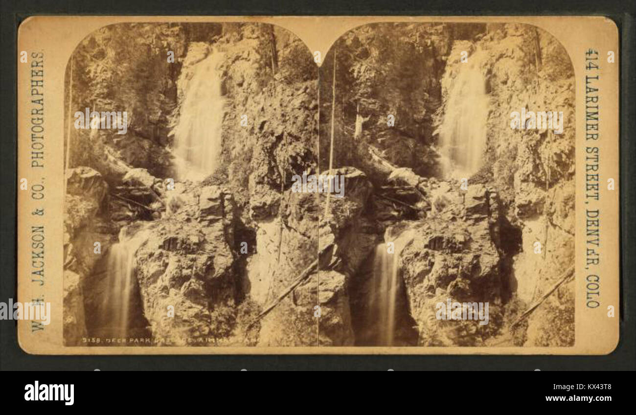 The Deer Park Cascade in Animas Canyon, captured in stereoscopic view ...