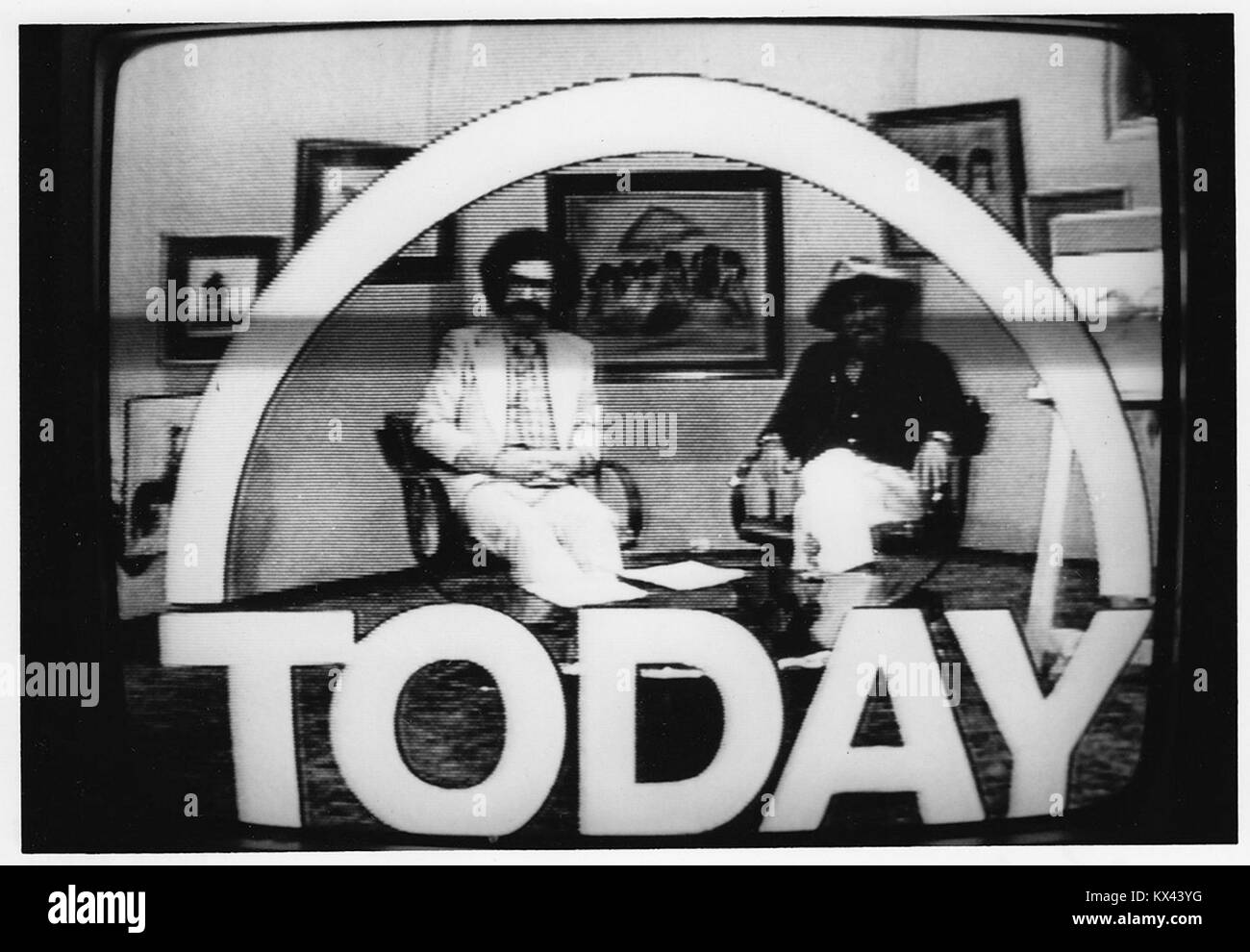 The image captures American artist Ted DeGrazia being interviewed on ...