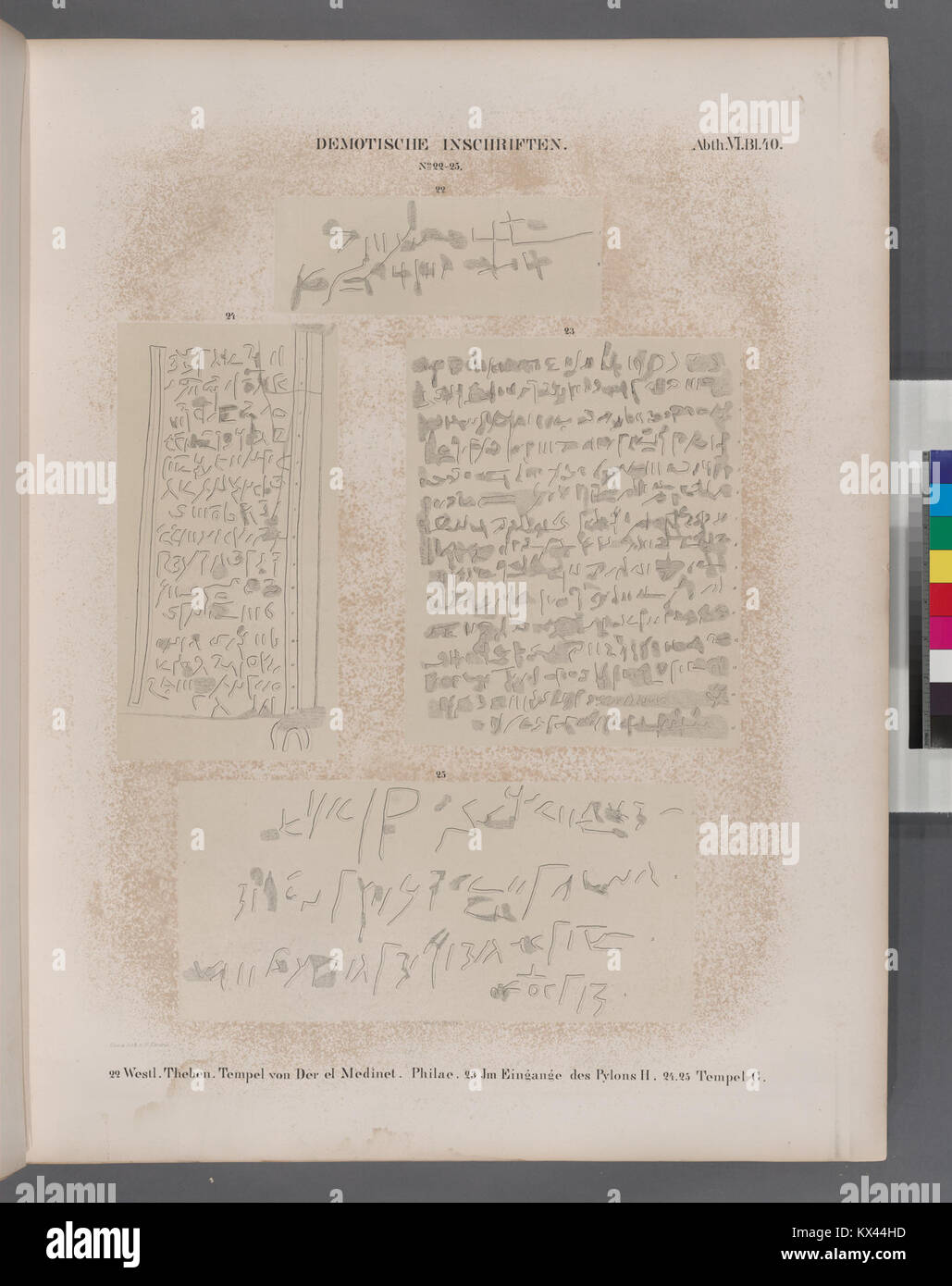 Demotic inscriptions from Thebes and Philae, ancient Egyptian sites ...