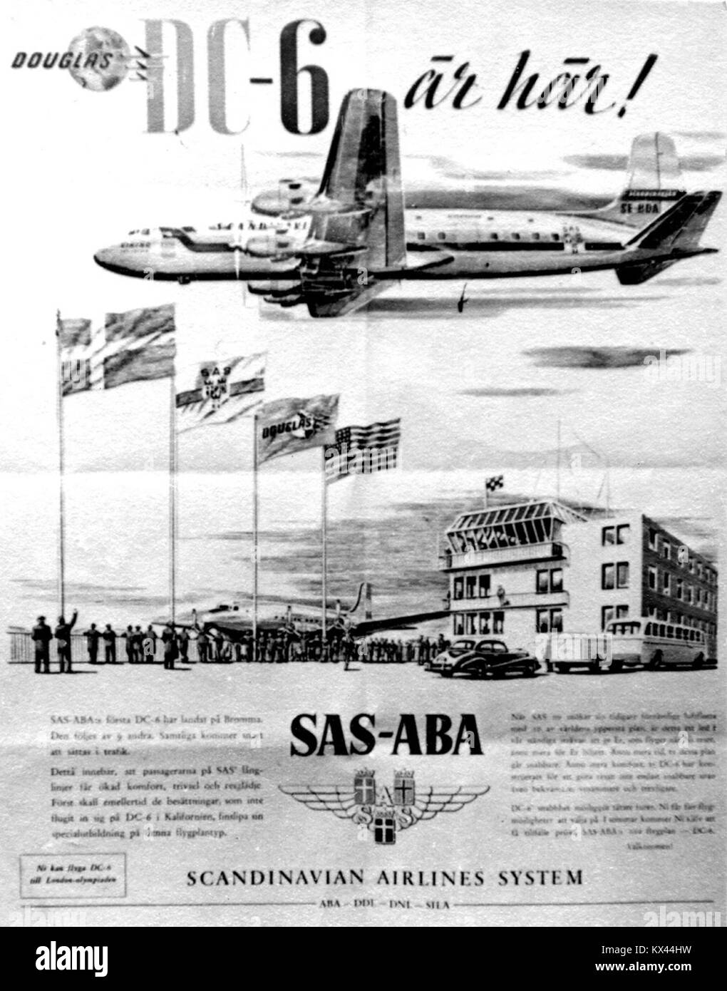 A photograph or documentation about the first DC-6, a pioneering ...