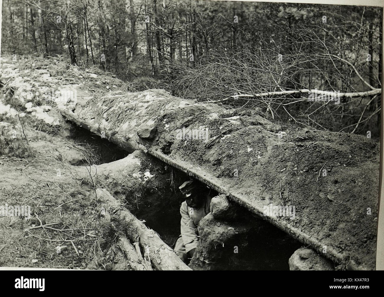 The German treasure trench in the forest south of Rajbrot is a ...