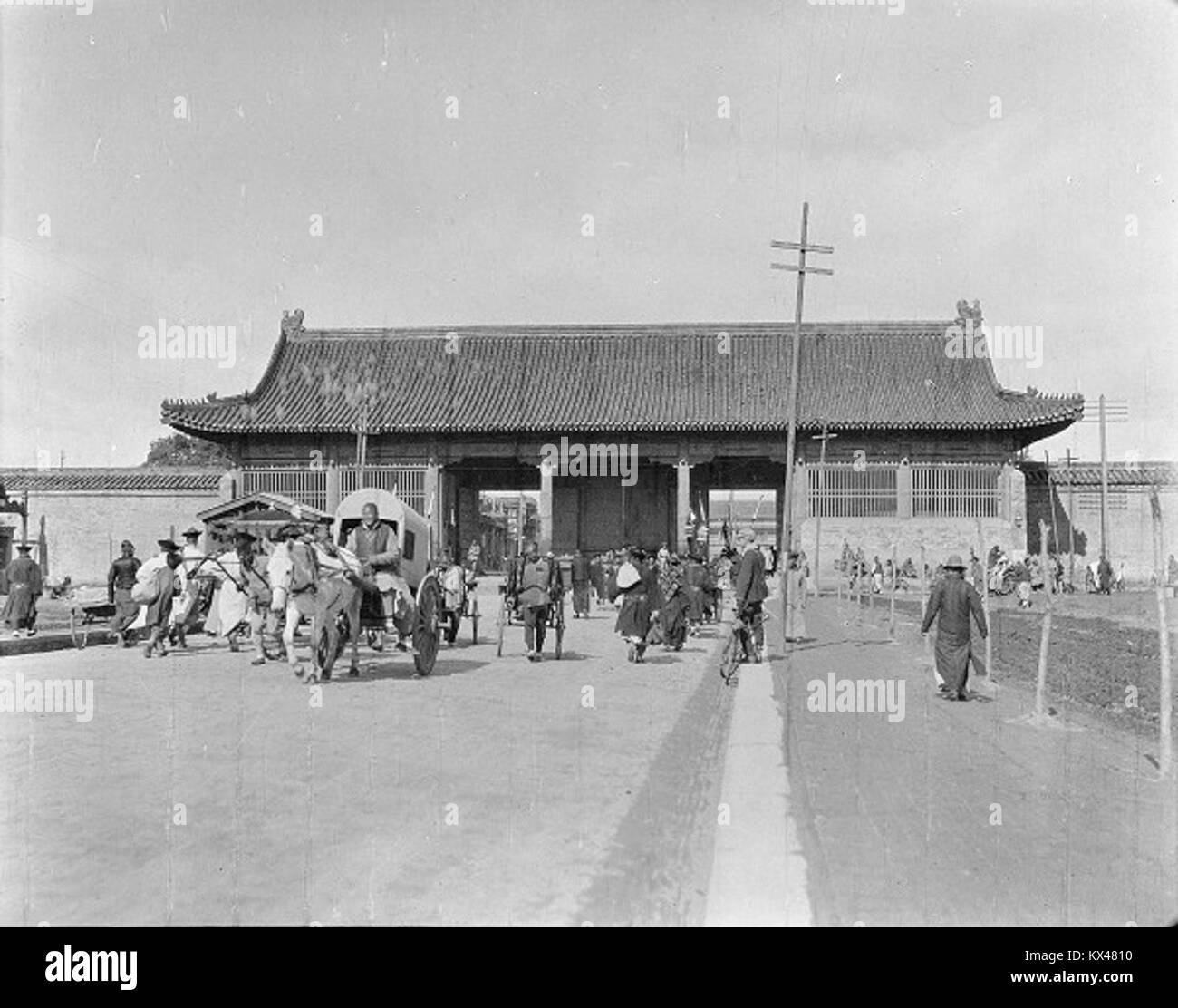 A historical gate in Beijing, China, known as Di'anmen, an important ...