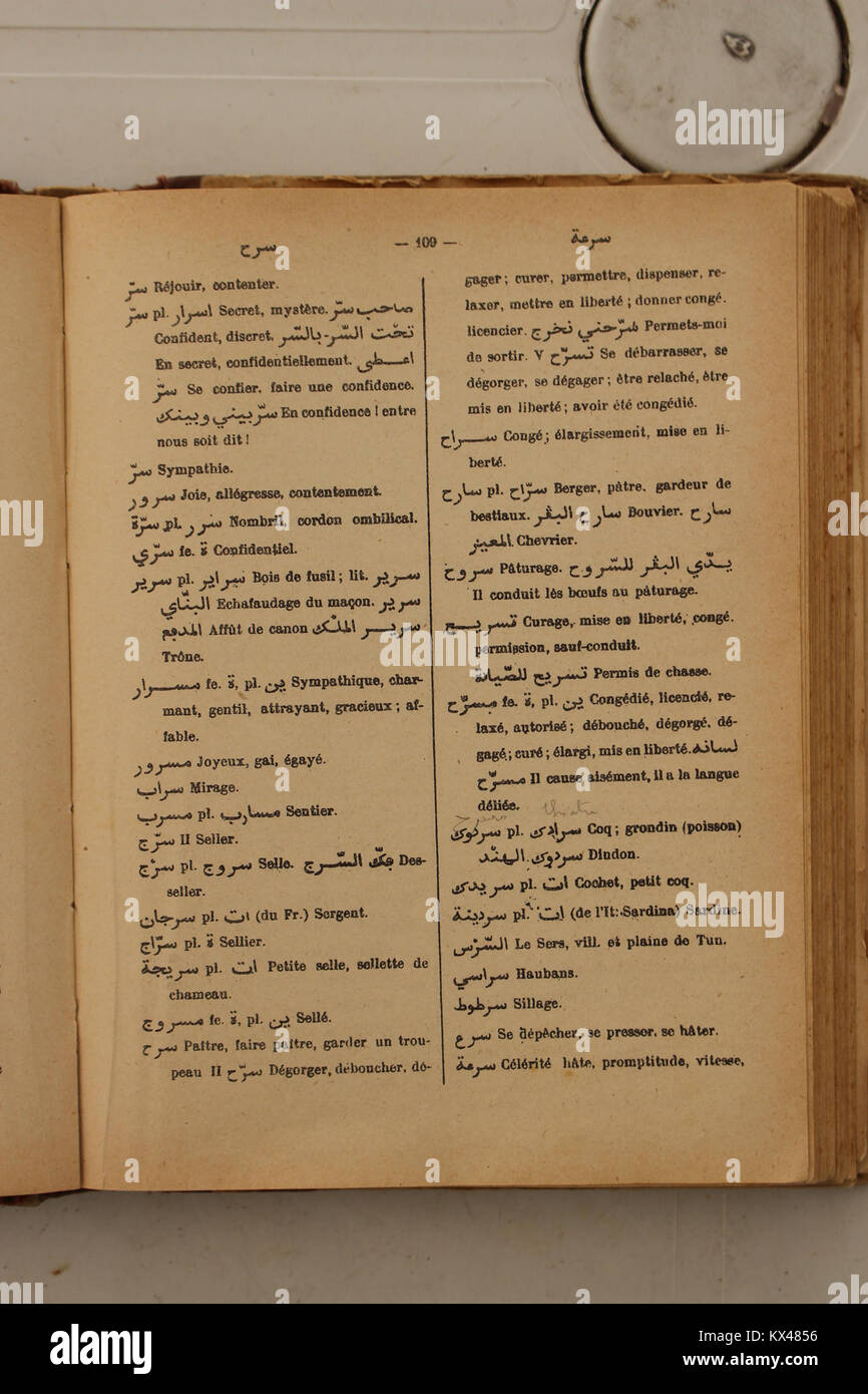 A French-Arabic dictionary by Alfred Nicolas, published in 1938 ...