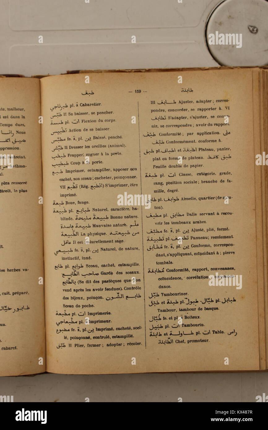A page from Alfred Nicolas' 1938 Arabic-French Dictionary, showcasing ...