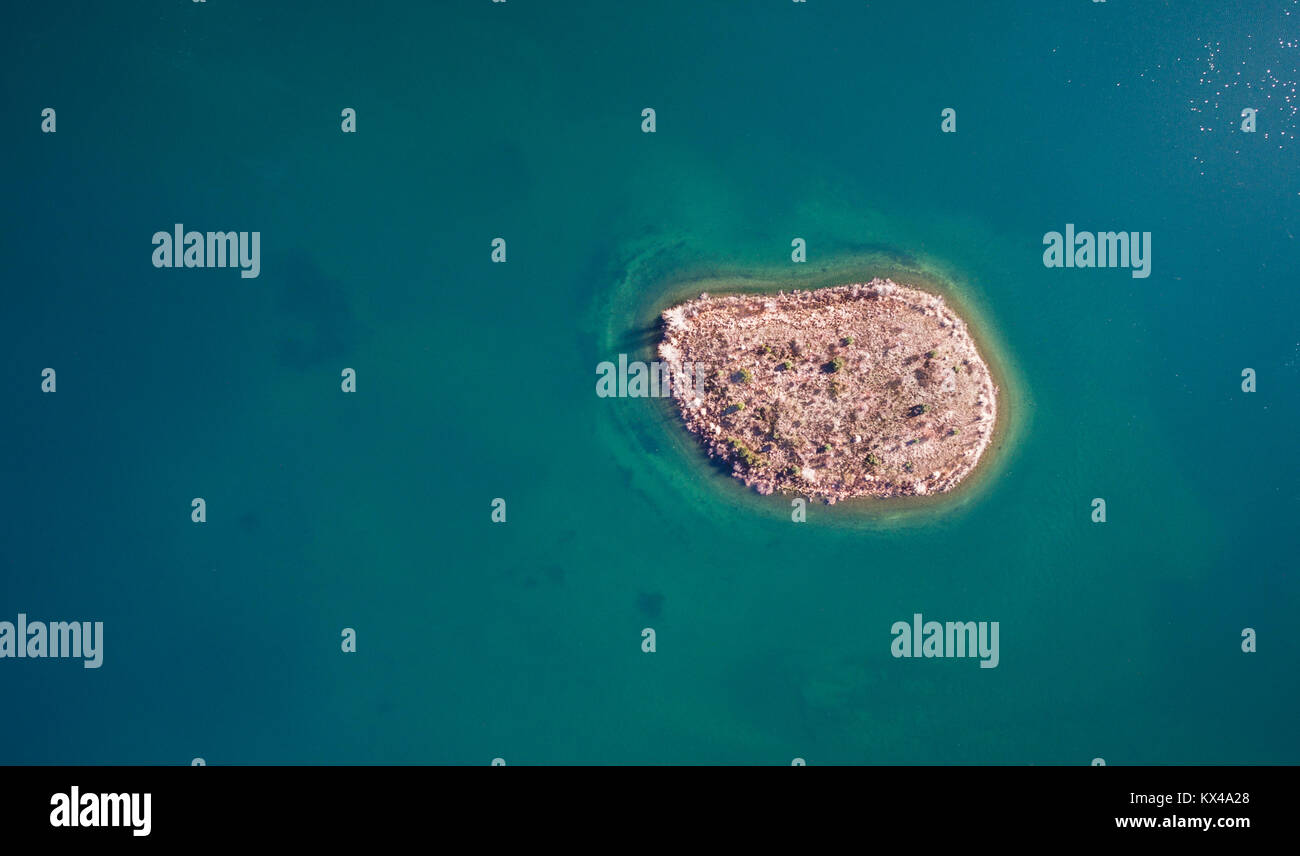 Aerial drone image of Aliakmonas river and Dam in North Greece Stock ...