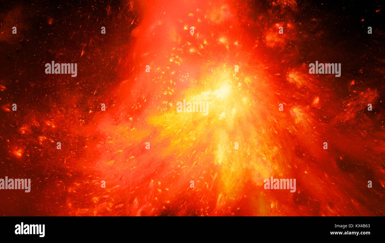 Fiery glowing ethereal plasma flame in space, computer generated abstract background, 3D ...
