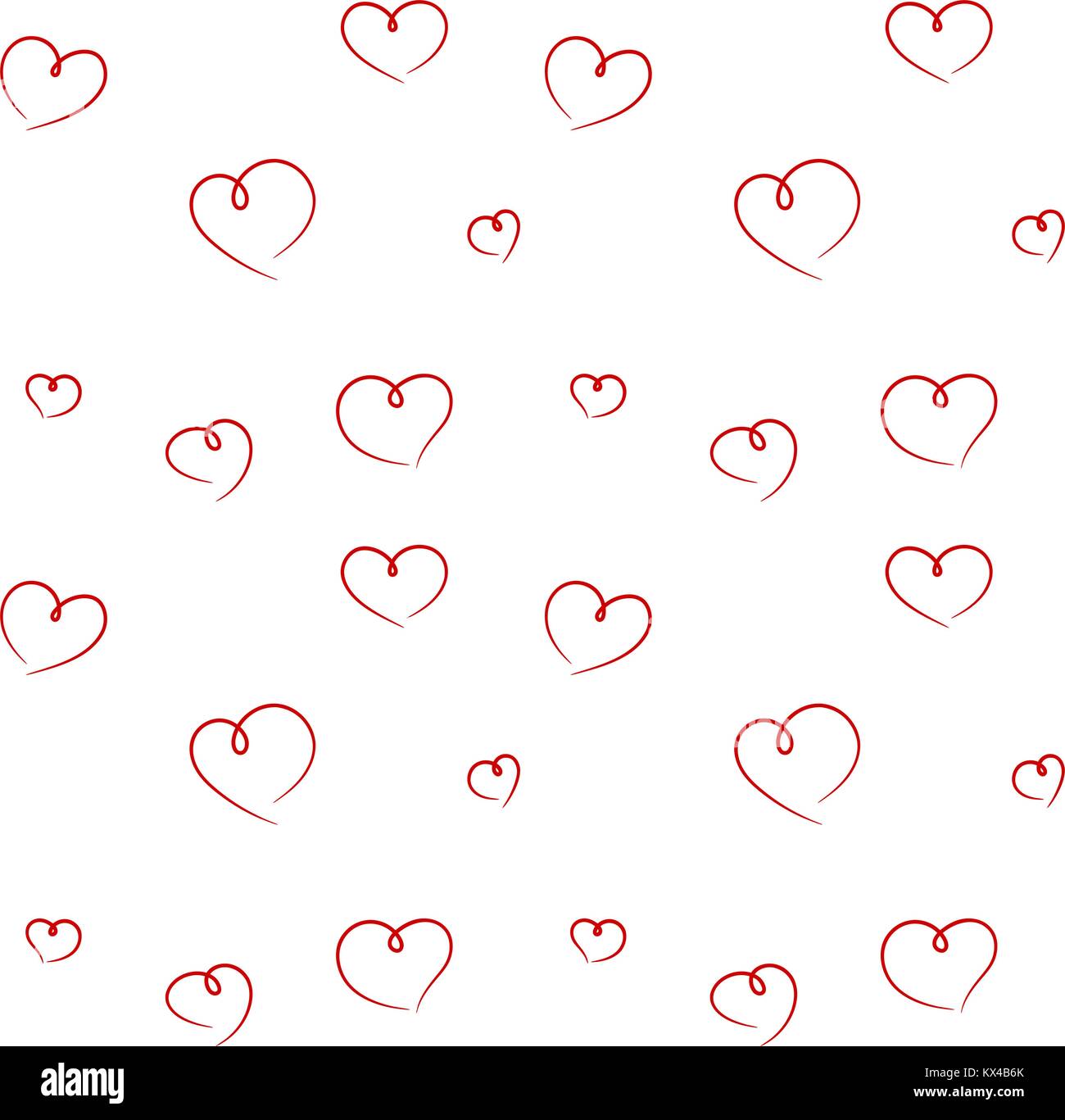 Hand drawn hearts seamless pattern. Vector illustration Stock Vector ...