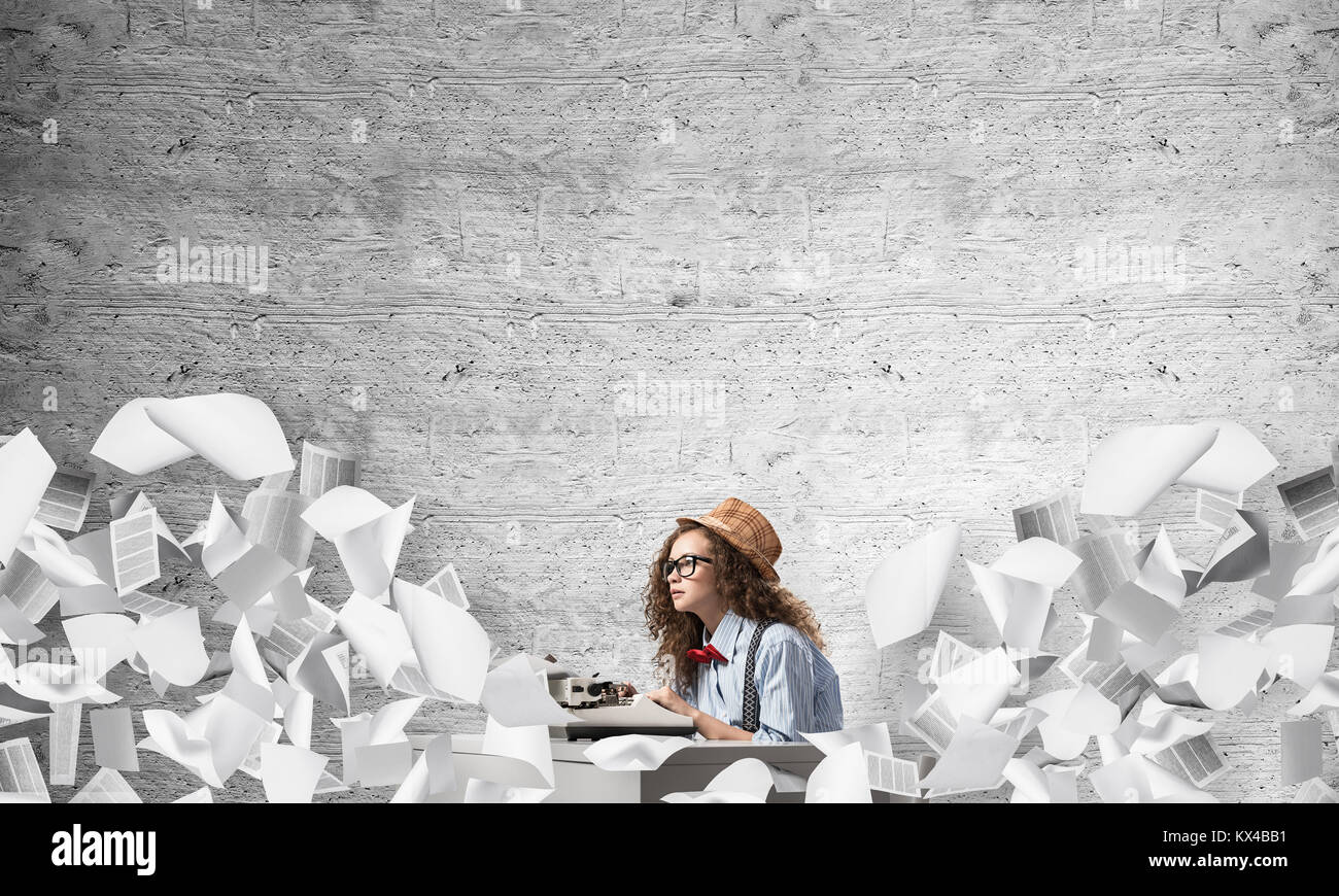 Creative inspiration of young female writer Stock Photo - Alamy