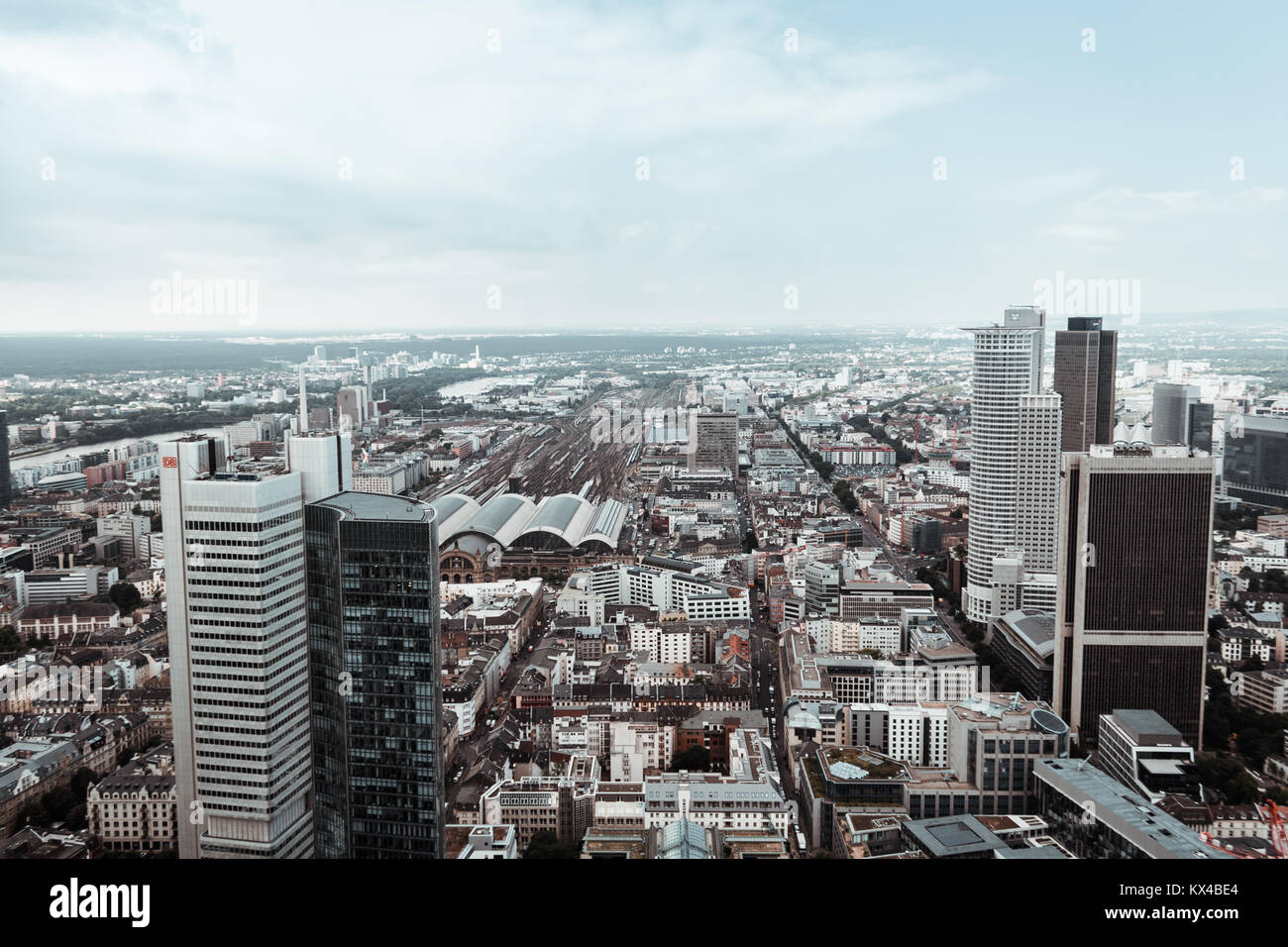 View european city Frankfurt am main skyscrapers Stock Photo - Alamy