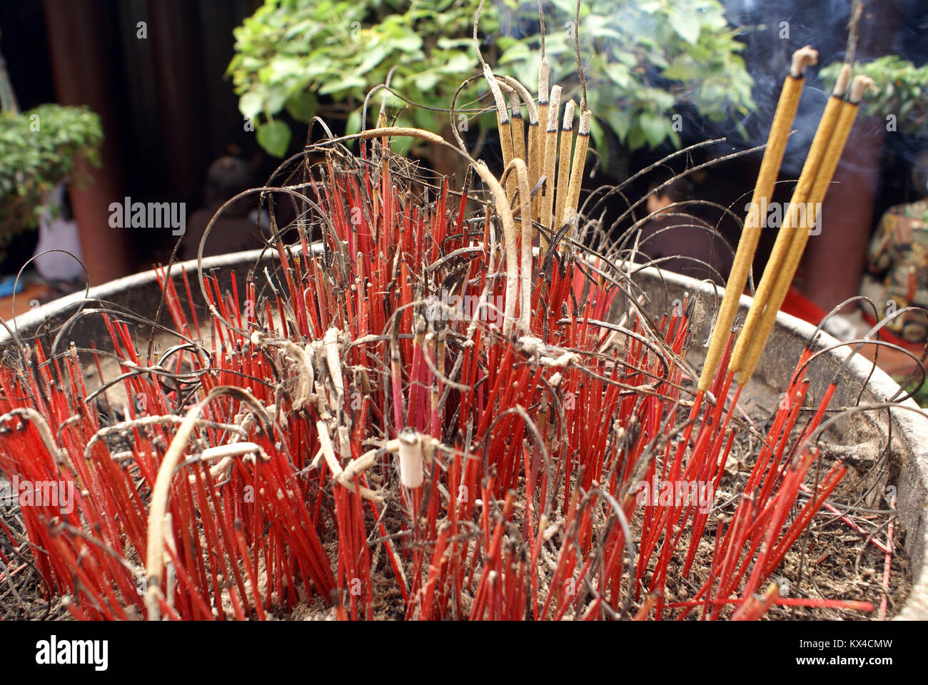 Red sticks on the shrine in pagoda, Hanoi Stock Photo - Alamy