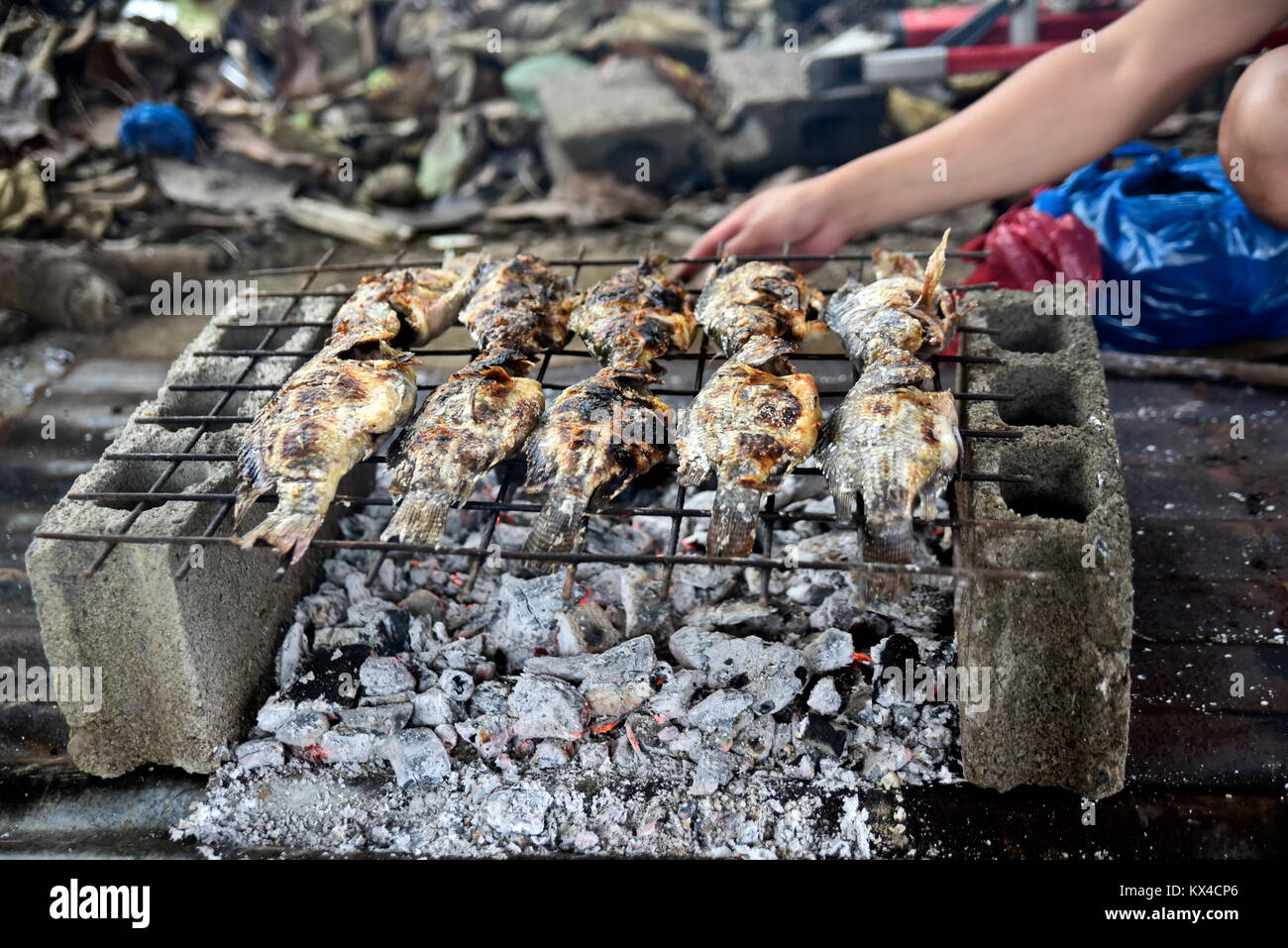 Filipino traditional cuisine cooking style in the garden Stock Photo ...