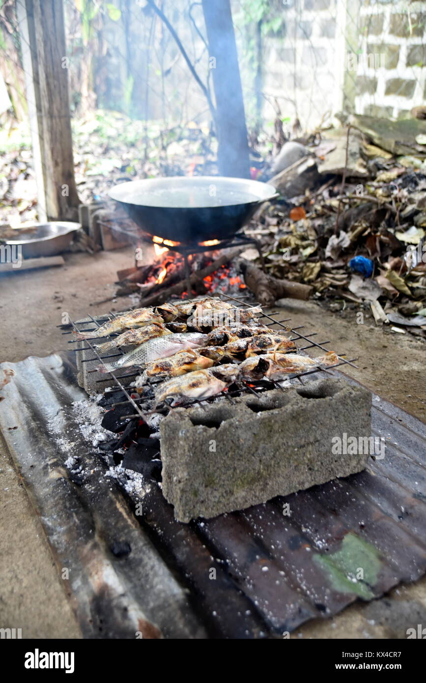 Filipino traditional cuisine cooking style in the garden Stock Photo ...