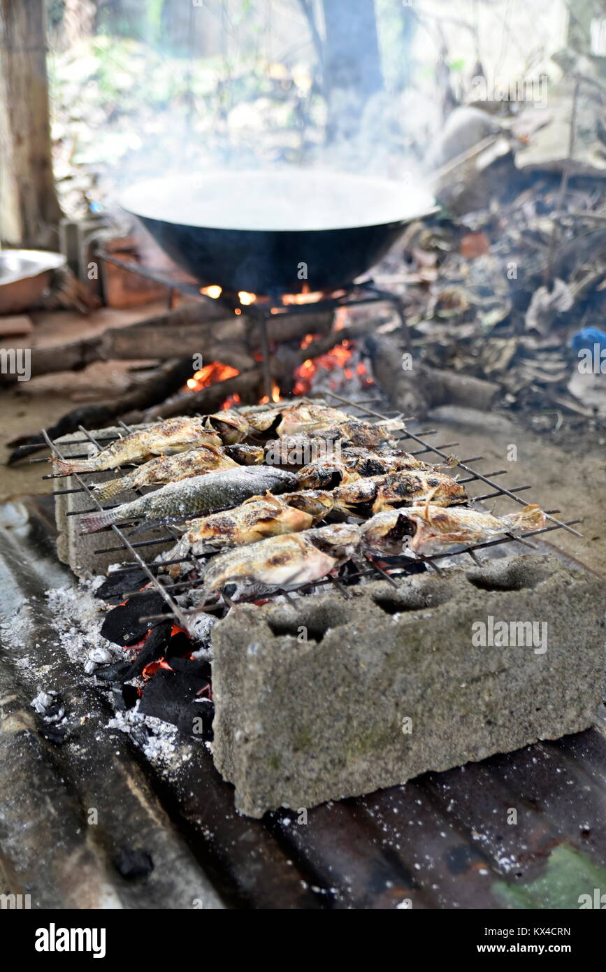 Filipino traditional cuisine cooking style in the garden Stock Photo ...