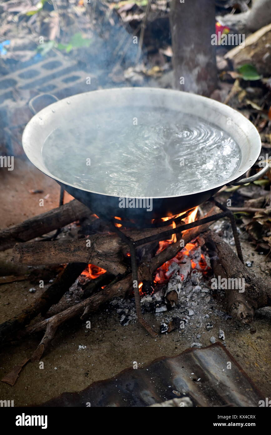 Filipino traditional cuisine cooking style in the garden Stock Photo ...