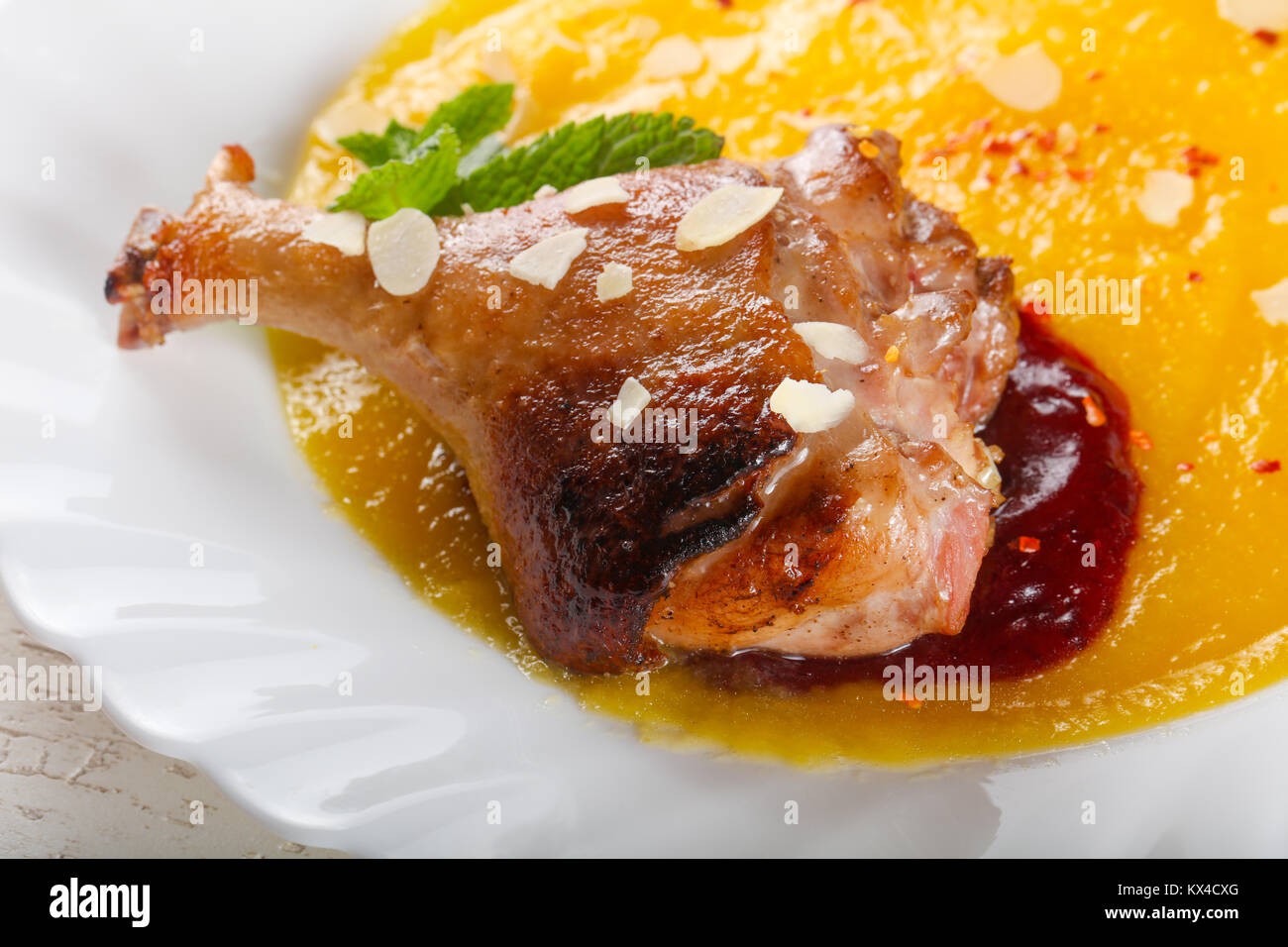 Confit duck legs with orange sauce hi-res stock photography and images ...