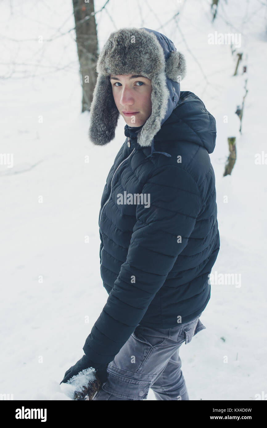 young boy explorer - vintage style photo Stock Photo - Alamy