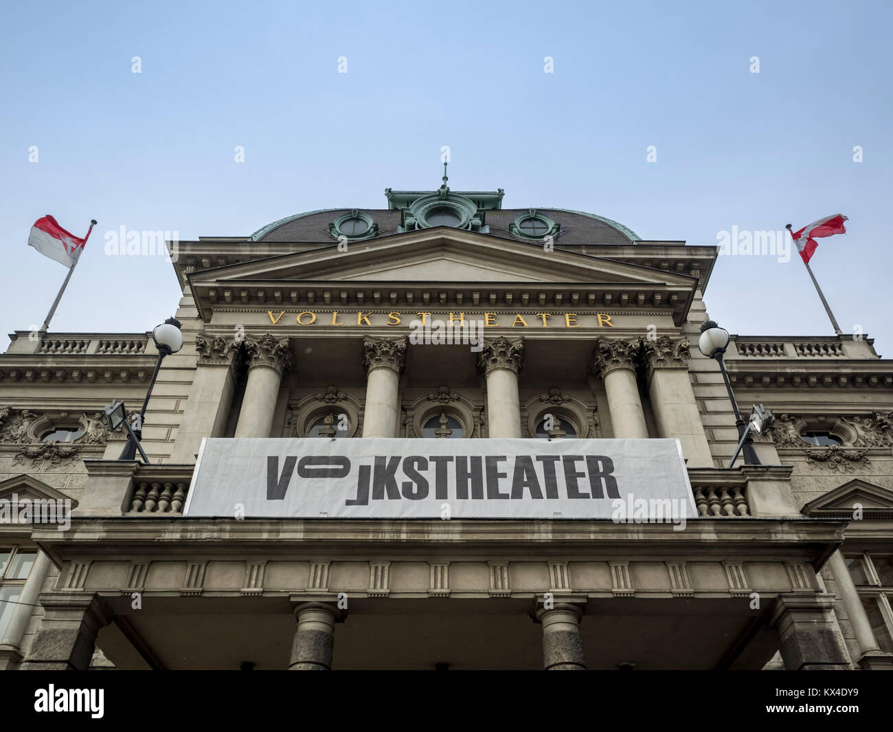 VIENNA, AUSTRIA - DECEMBER 04, 2017: Exterior view of the front facade ...