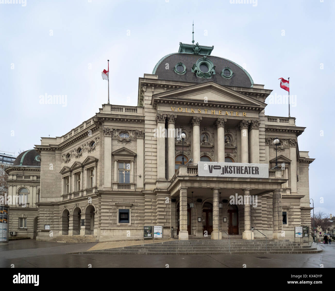 VIENNA, AUSTRIA - DECEMBER 04, 2017: Exterior view of the Volkstheater ...