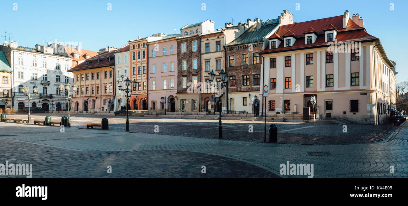 Wide angle view of the little market square, Maly Rynek, in the old ...