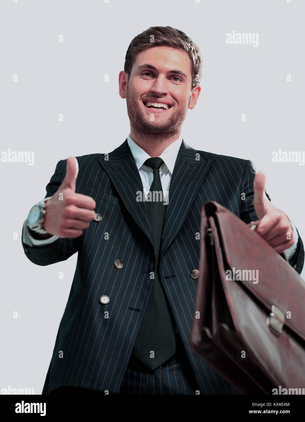 Young businessman going sign hi-res stock photography and images - Alamy