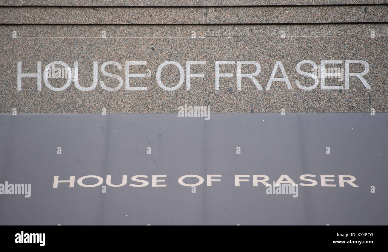 A general view of House of Fraser signage on Oxford Street, central ...