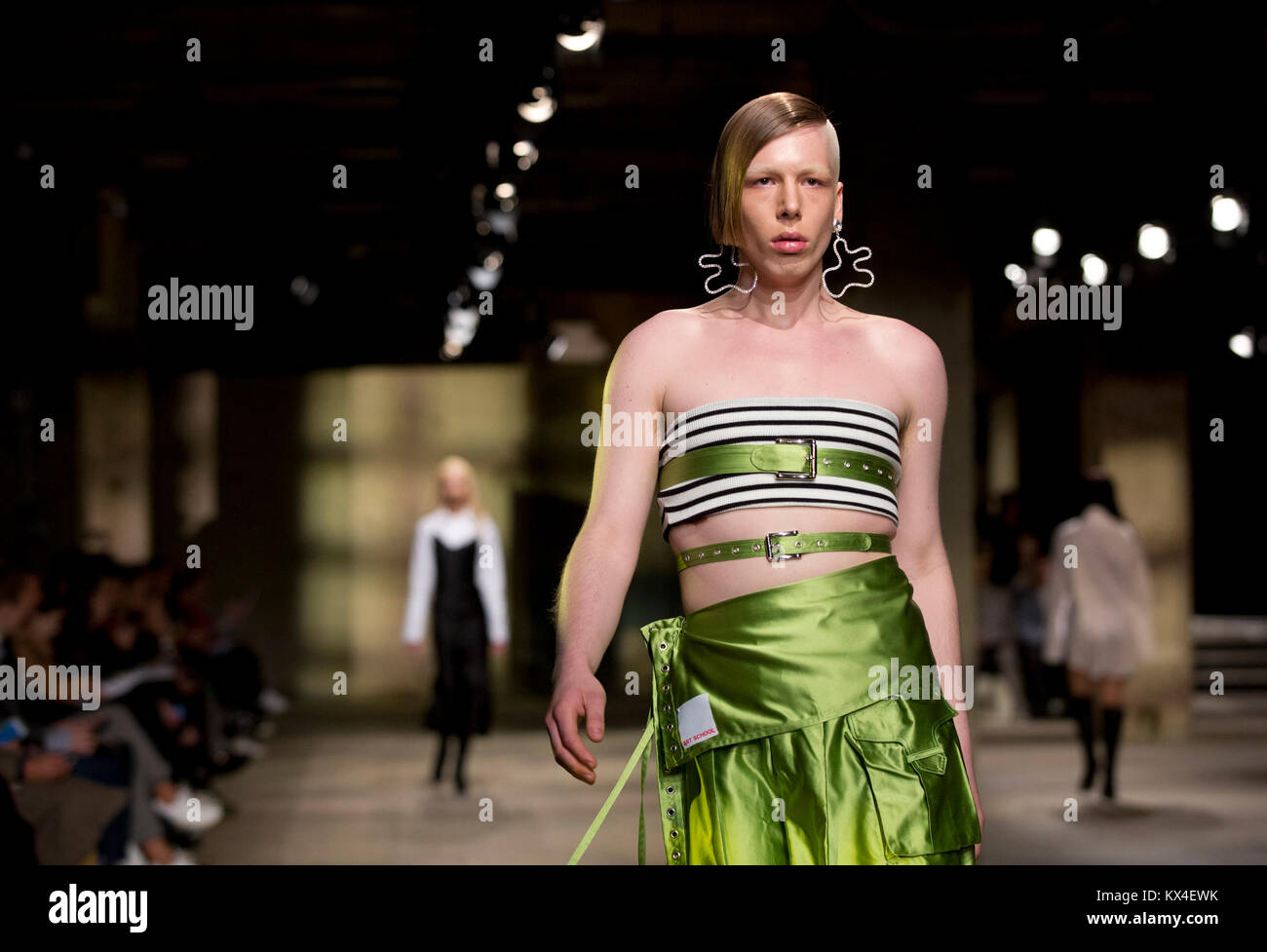 Models on the catwalk during the Art of School MAN London Fashion Week ...