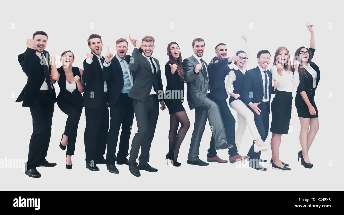 Happy business group. happy business team celebrating victory Stock ...