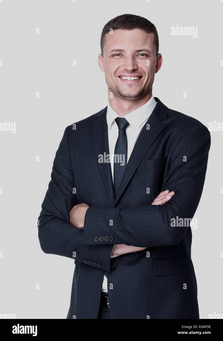 Portrait of a elegant handsome business man on white background Stock ...