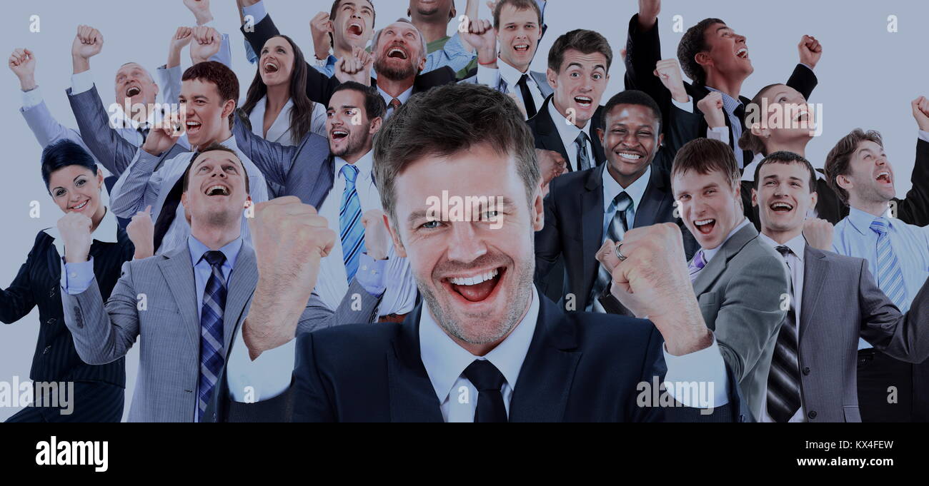 Happy business group Stock Photo - Alamy