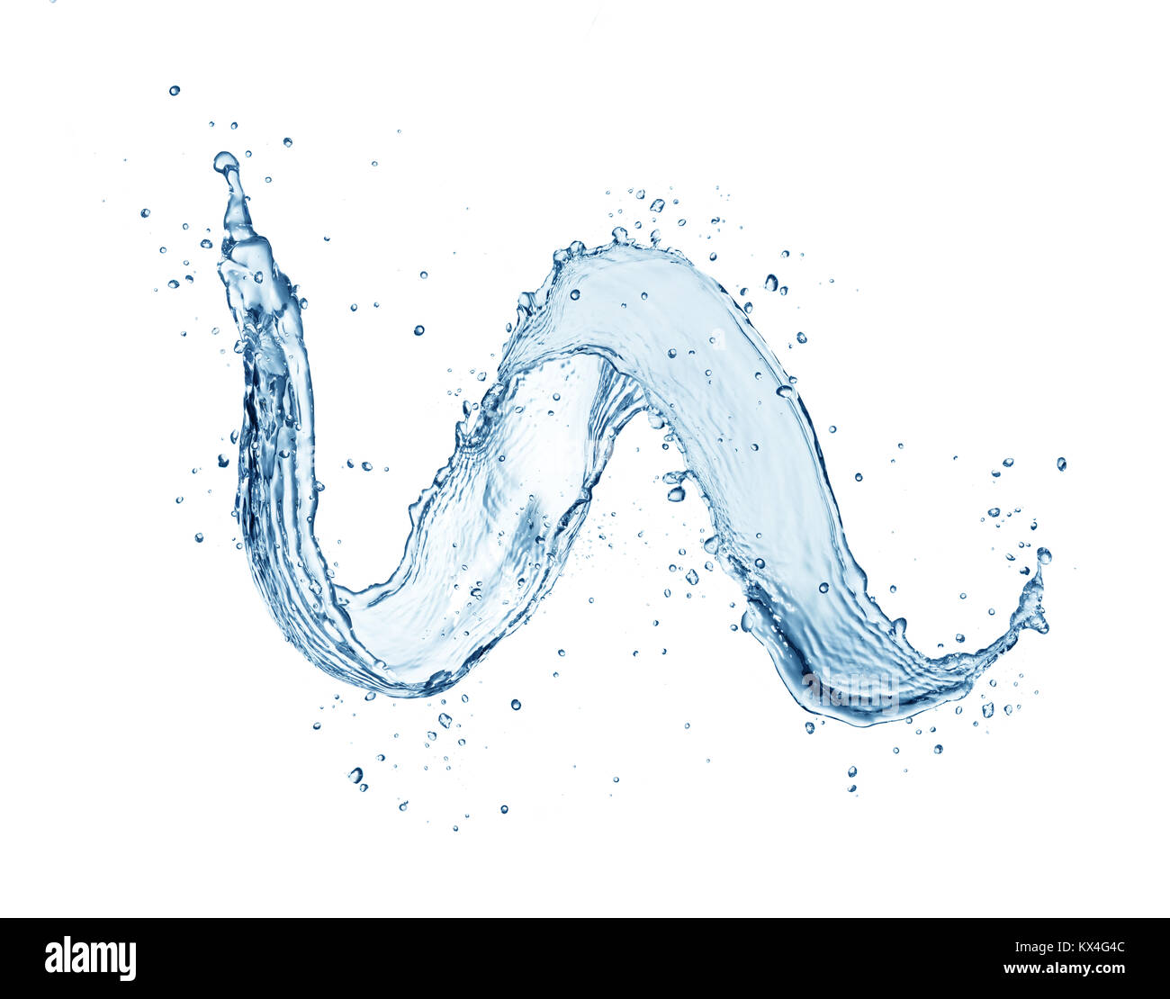 Abstract water splash in spiral shape, isolated on white background ...